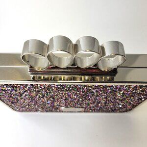 Nine West | Bags | Multicolor Glitter Box Clutch Purse Knuckle Duster ...